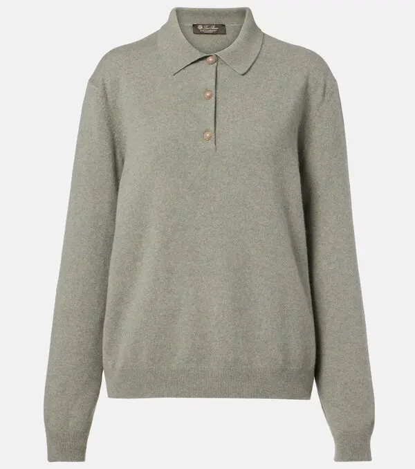 Loro Piana Classic Cashmere Polo Sweater - Green