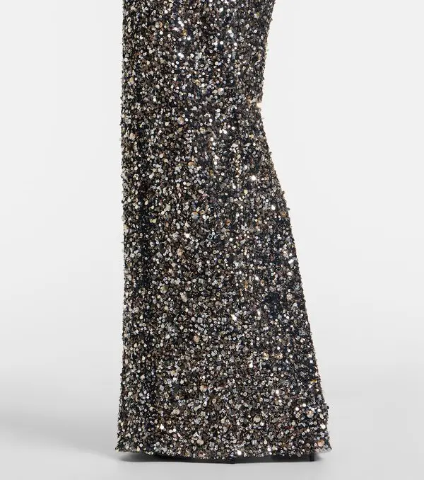 Jenny Packham Marie Sequined Gown - Black