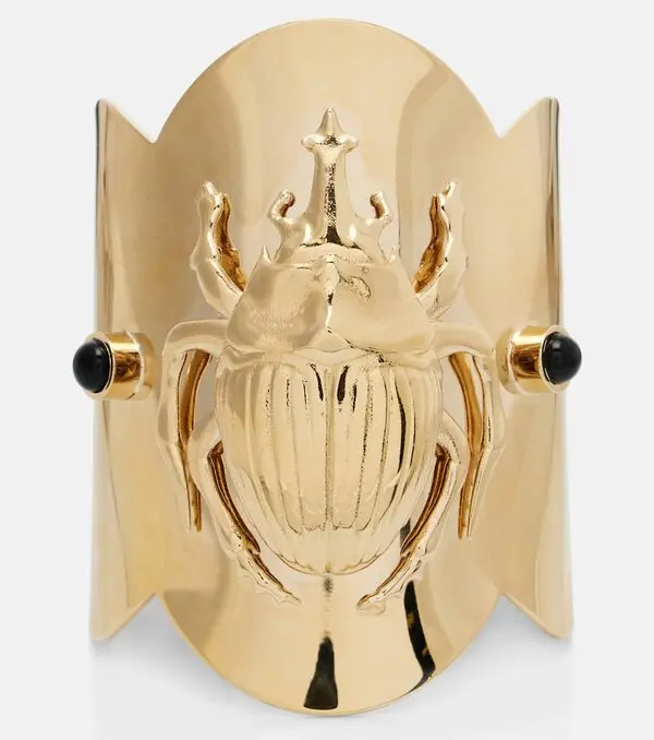 La DoubleJ Scarab-plated Cuff Bracelet - Gold