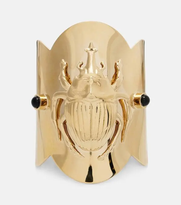 La DoubleJ Scarab-plated Cuff Bracelet - Gold