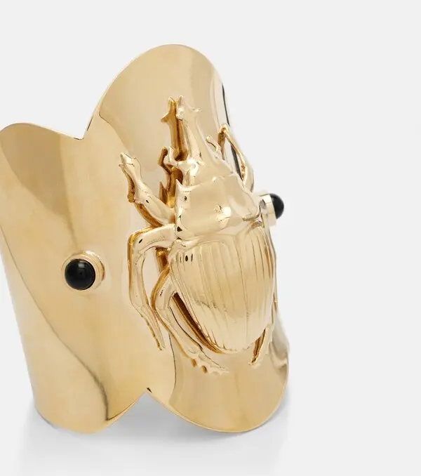 La DoubleJ Scarab-plated Cuff Bracelet