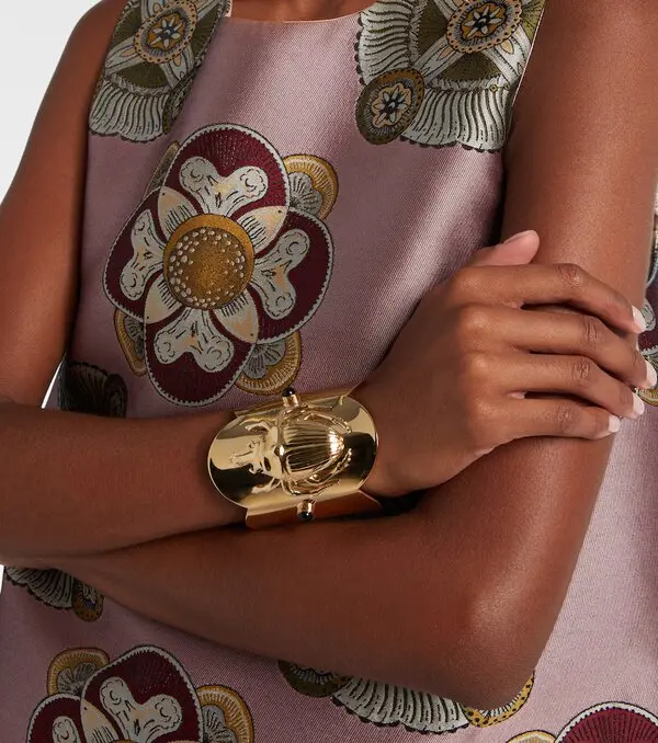 La DoubleJ Scarab-plated Cuff Bracelet
