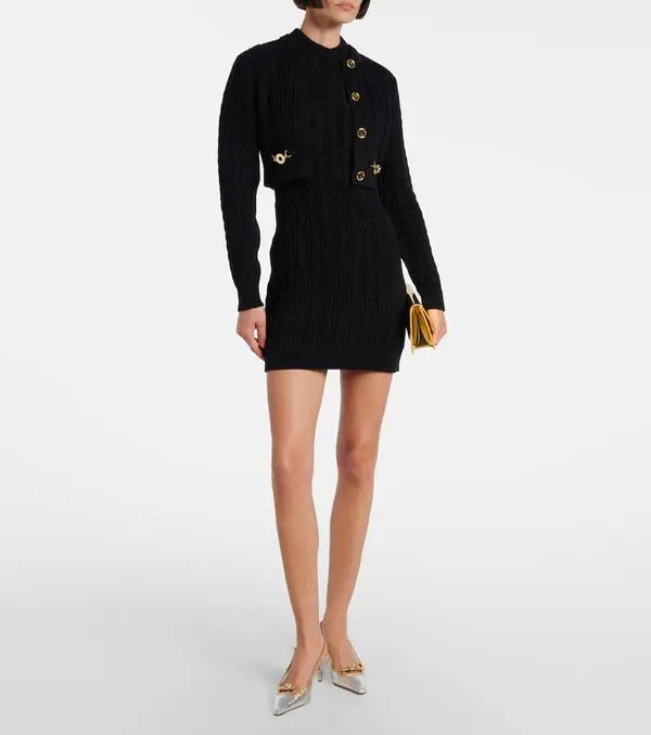 PATOU Cable-knit Wool And Cashmere Cardigan