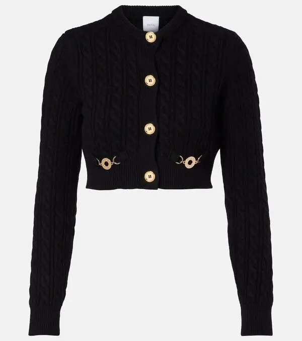 PATOU Cable-knit Wool And Cashmere Cardigan