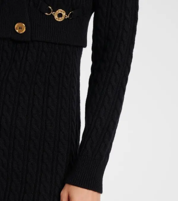 PATOU Cable-knit Wool And Cashmere Cardigan