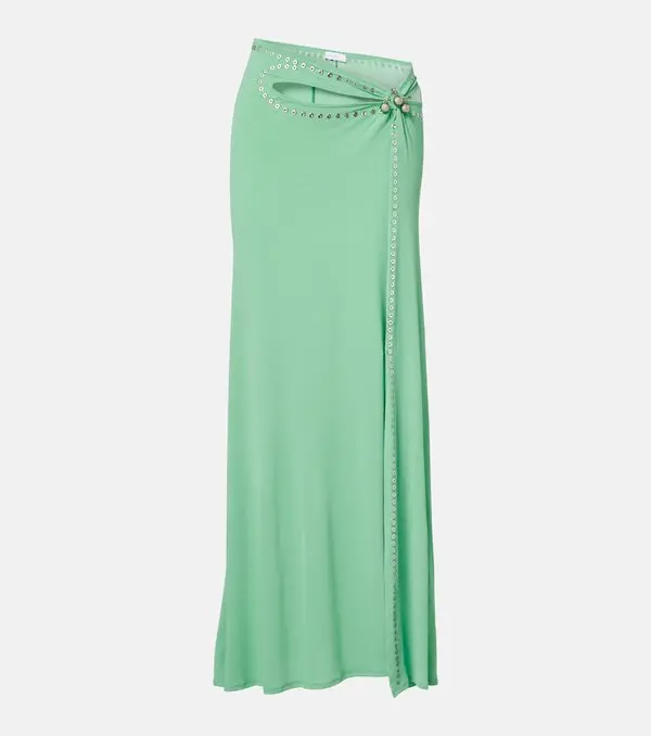 Rabanne Embellished Maxi Skirt - Green