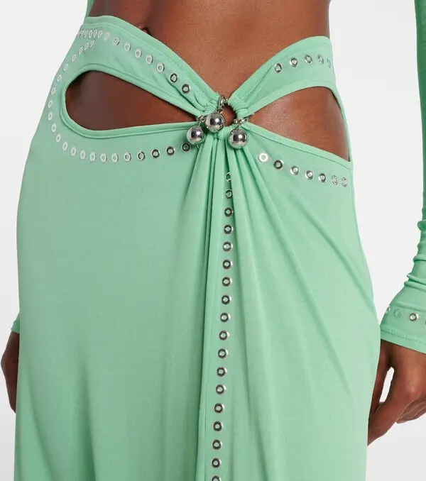 Rabanne Embellished Maxi Skirt - Green