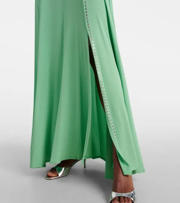 Rabanne Embellished Maxi Skirt - Green