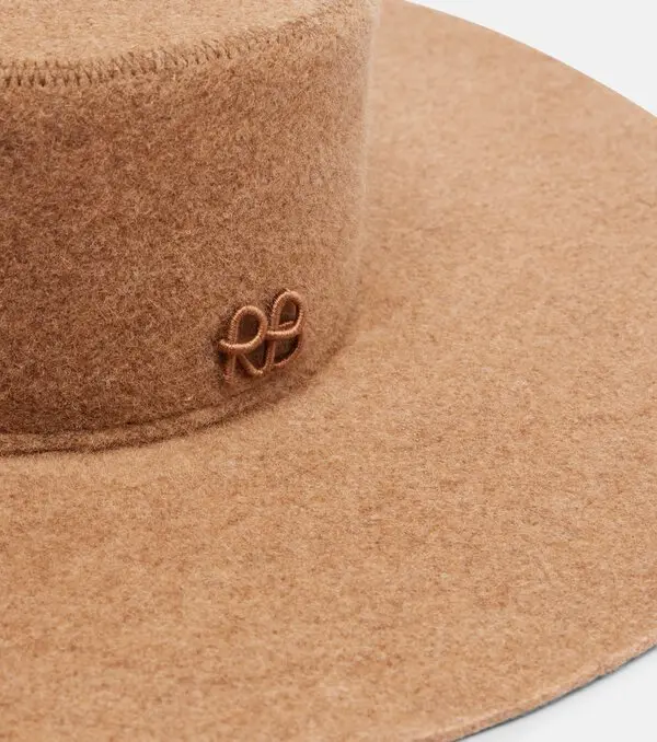 Ruslan Baginskiy Monogram Wool-blend Felt Canotier Hat