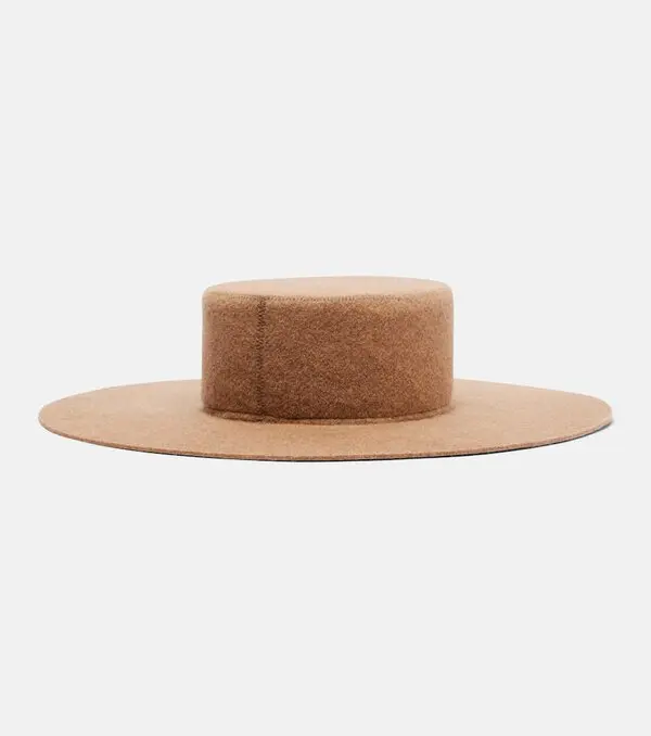 Ruslan Baginskiy Monogram Wool-blend Felt Canotier Hat