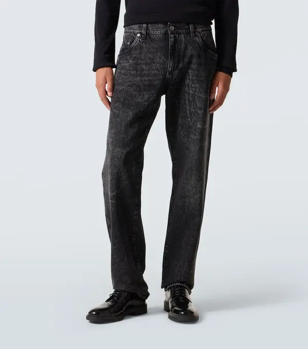 Dolce & Gabbana Mid-rise Straight Jeans - Black