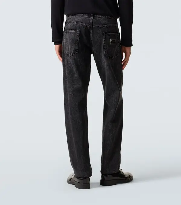 Dolce & Gabbana Mid-rise Straight Jeans - Black