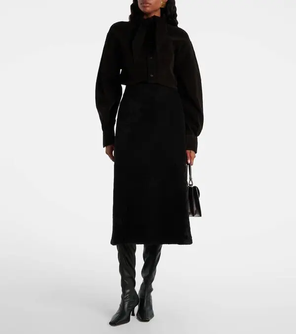 YVES SALOMON Shearling Maxi Skirt