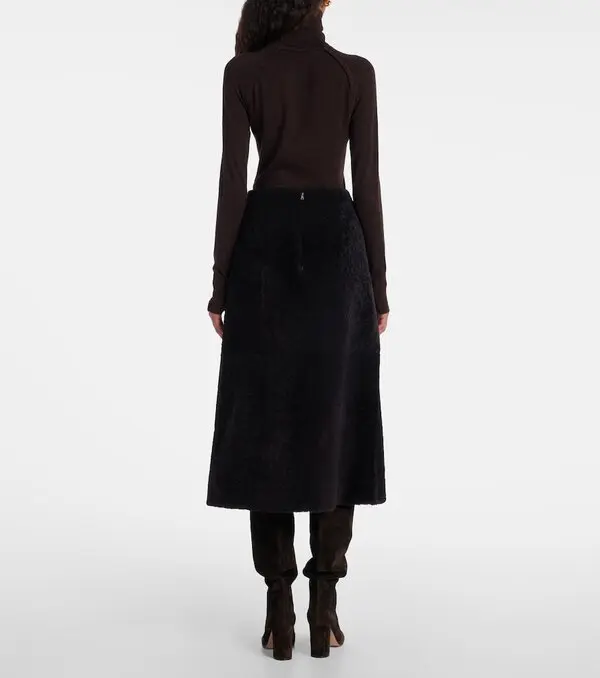 YVES SALOMON Shearling Maxi Skirt