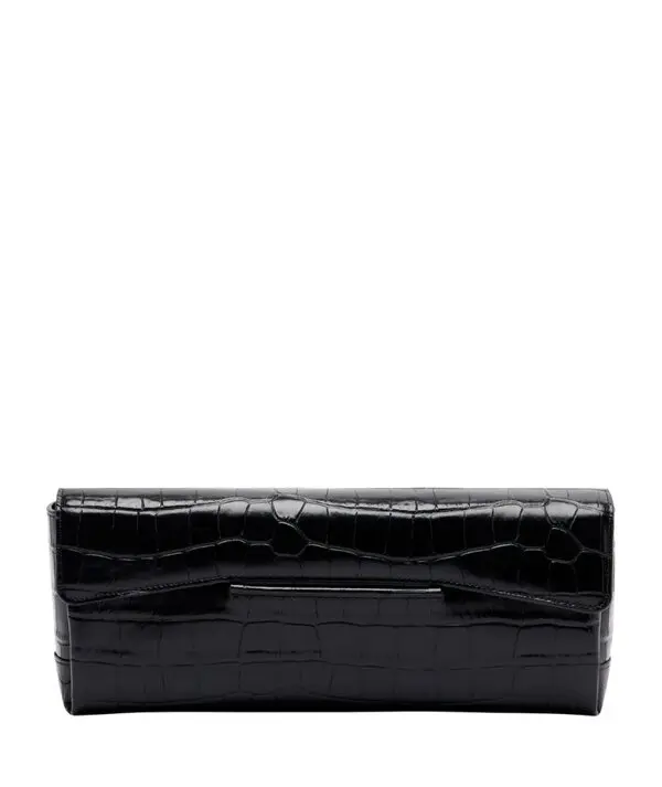 TOTEME T-clutch Croc-effect Leather Clutch - Black