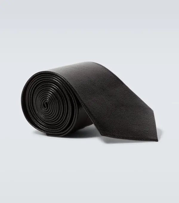 TOM FORD Leather Neck Tie - Black