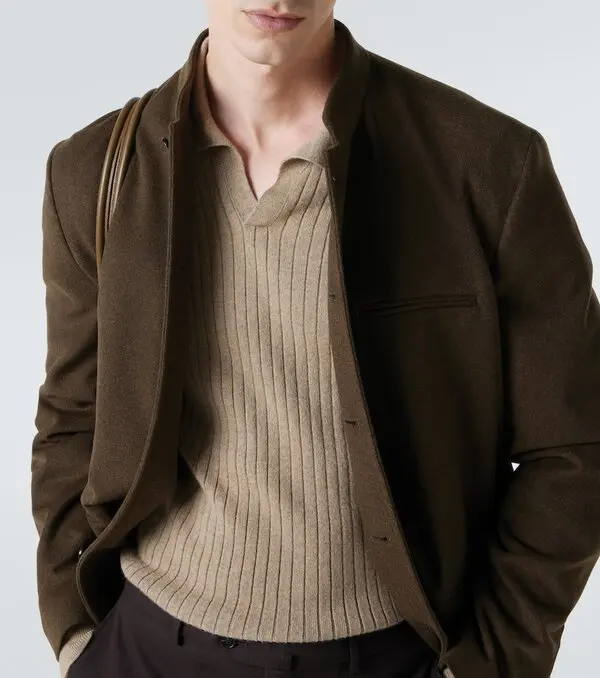Loro Piana Ribbed-knit Cashmere Polo Sweater