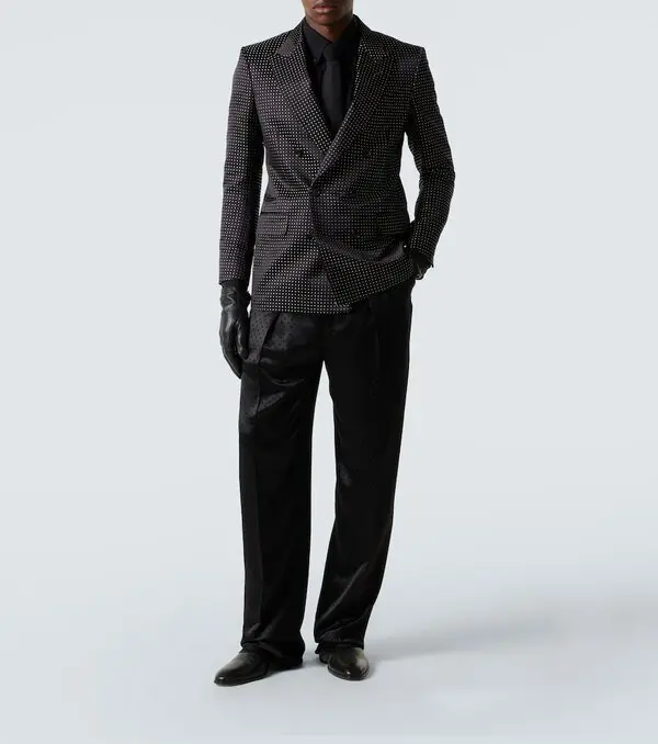 TOM FORD Polka-dot Silk Satin Suit Jacket