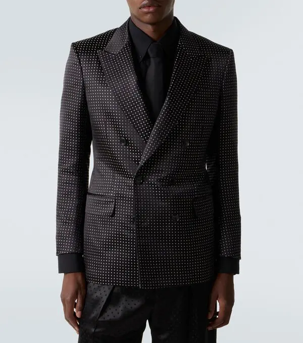 TOM FORD Polka-dot Silk Satin Suit Jacket