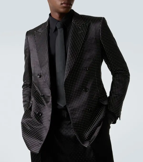 TOM FORD Polka-dot Silk Satin Suit Jacket