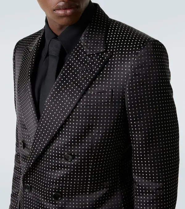 TOM FORD Polka-dot Silk Satin Suit Jacket