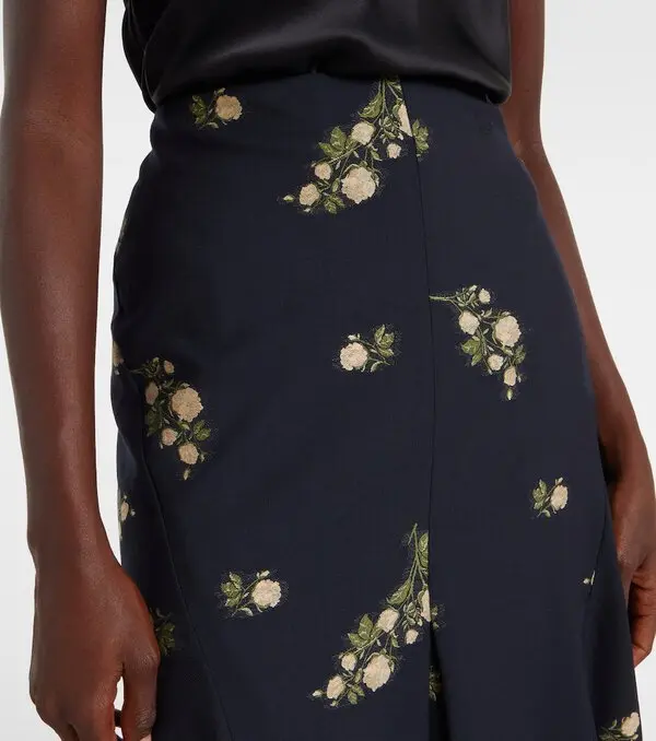 Erdem Floral Jacquard Midi Skirt