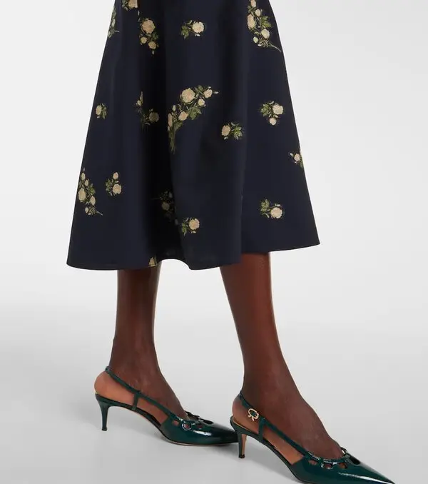 Erdem Floral Jacquard Midi Skirt