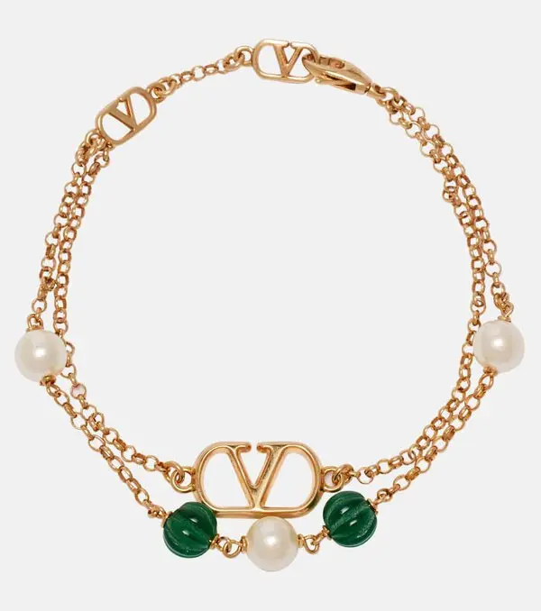 Valentino Garavani Vlogo Beaded Bracelet - Gold