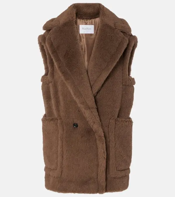 Max Mara Alpaca, Wool, And Silk Teddy Vest - Brown