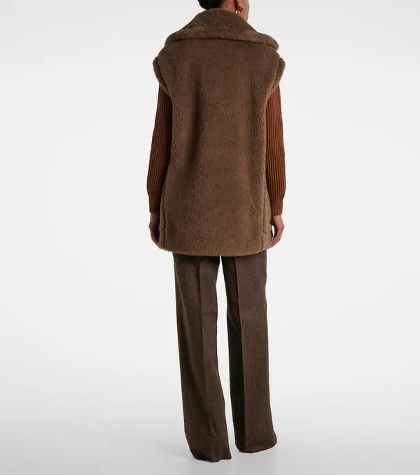 Max Mara Alpaca, Wool, And Silk Teddy Vest - Brown