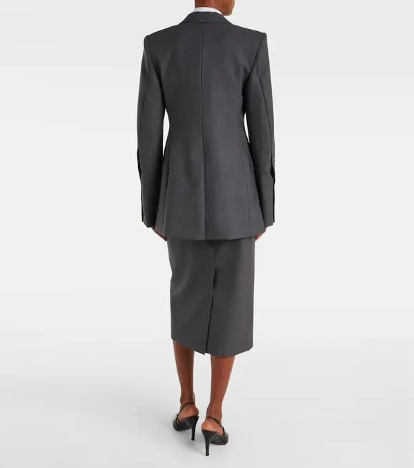 Sportmax Ranghi Virgin Wool Blazer - Grey
