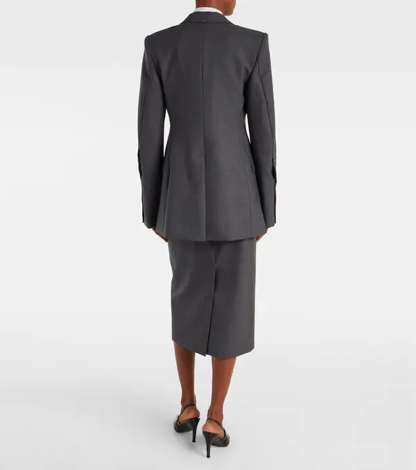 Sportmax Ranghi Virgin Wool Blazer - Grey