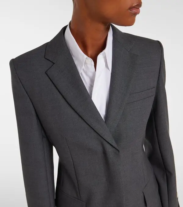 Sportmax Ranghi Virgin Wool Blazer - Grey