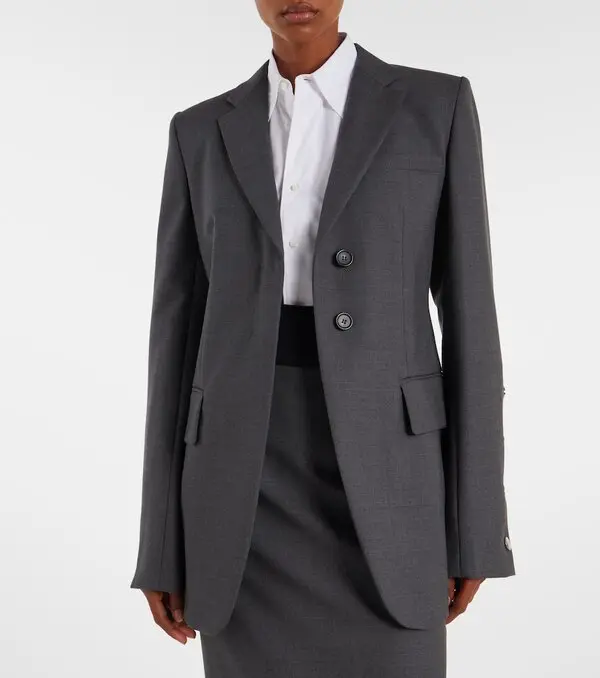 Sportmax Ranghi Virgin Wool Blazer - Grey