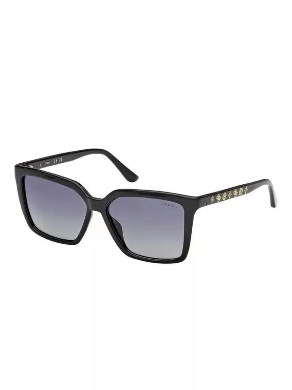 Guess Logo-embellished Square-frame Sunglasses - Black
