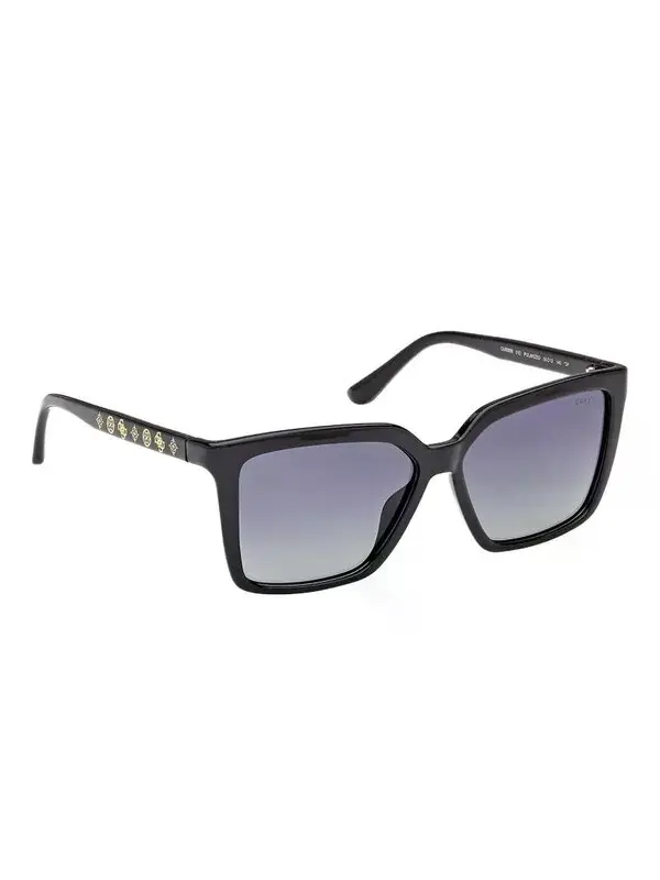 Guess Logo-embellished Square-frame Sunglasses - Black