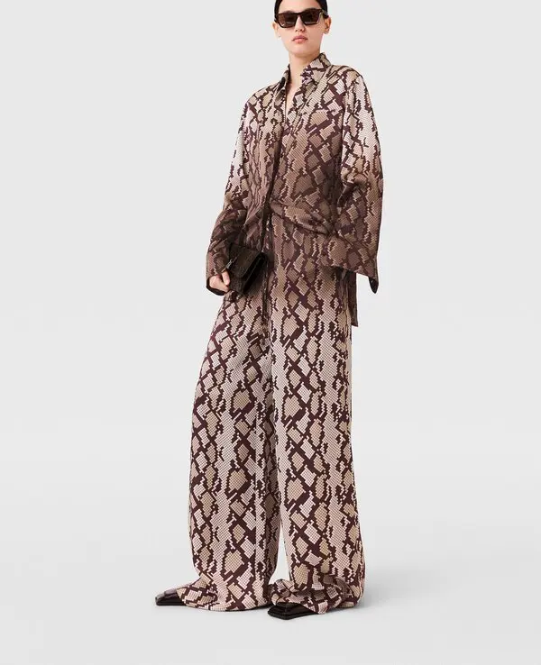 Stella McCartney Snake Print Oversized Drawstring Pants
