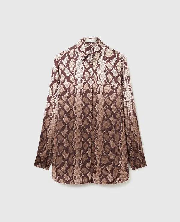 Stella McCartney Snake Print Oversized Shirt - Brown