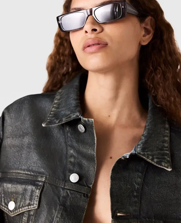 Stella McCartney Aged Paneled Cropped Denim Jacket - Aged Blue