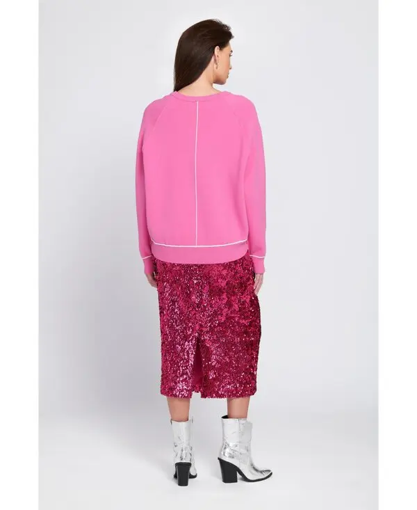 ELLE COLLECTION Sequin Midi Skirt - Pink