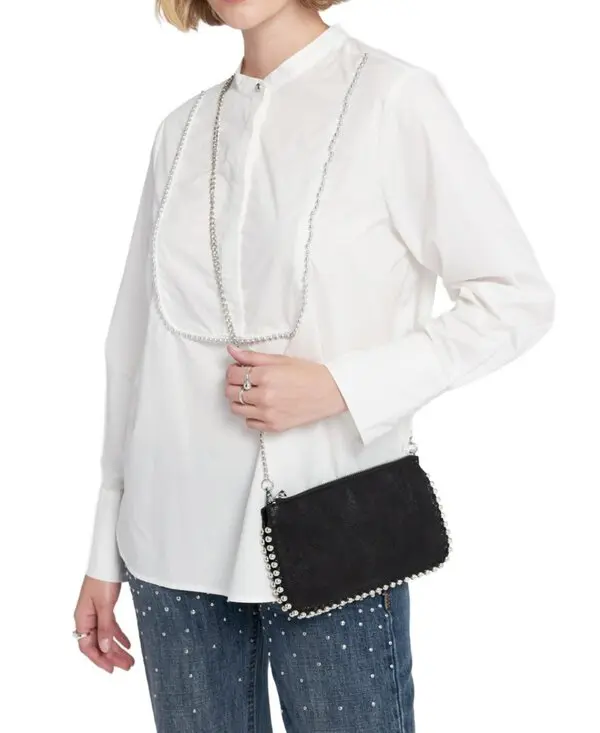 ELLE COLLECTION Wallet On Chain Clutch With Trim Detail - Black