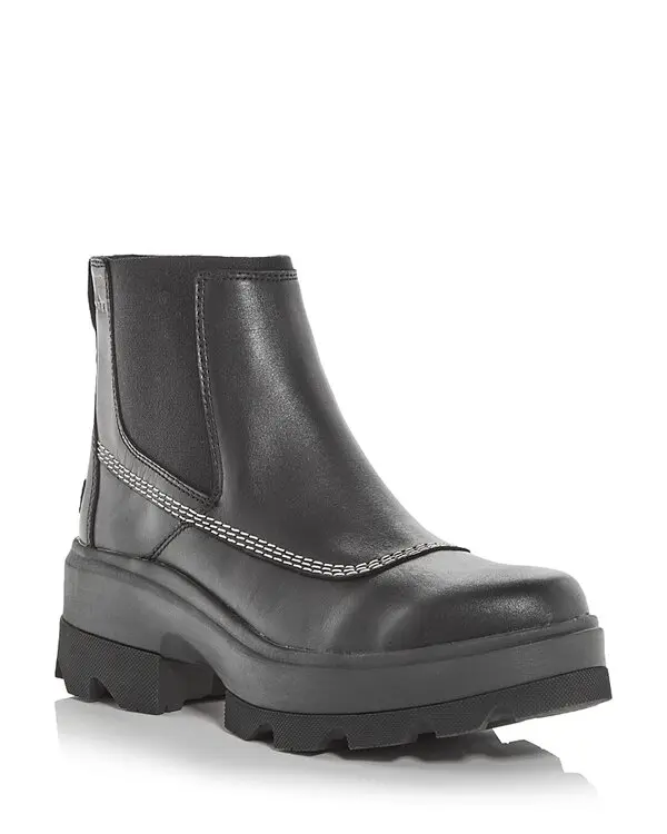 Sorel Joan Frwd Platform Chelsea Boots - Black/bleached Ceramic