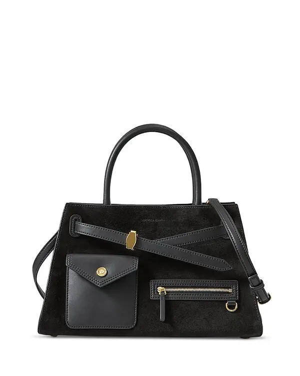 Veronica Beard Cargo Medium Suede Leather Satchel