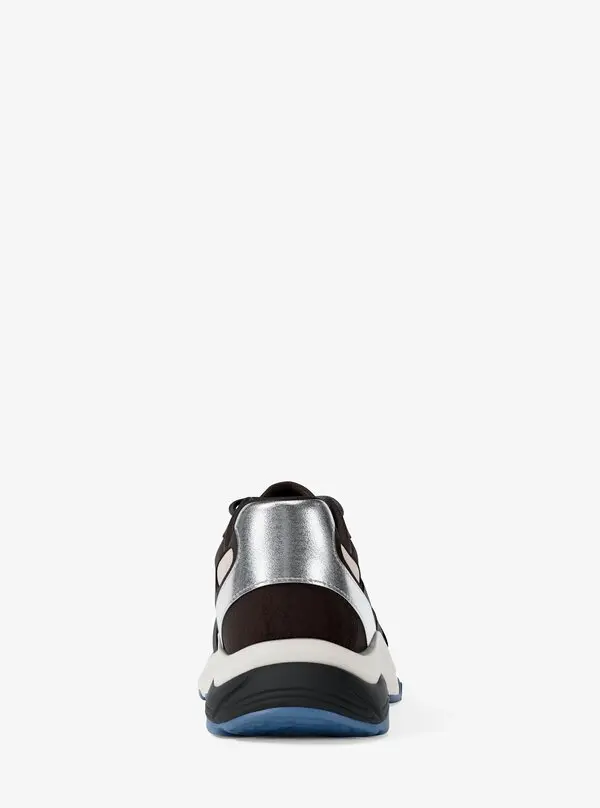 Michael Kors Leo Mixed-media Trainer - Brown