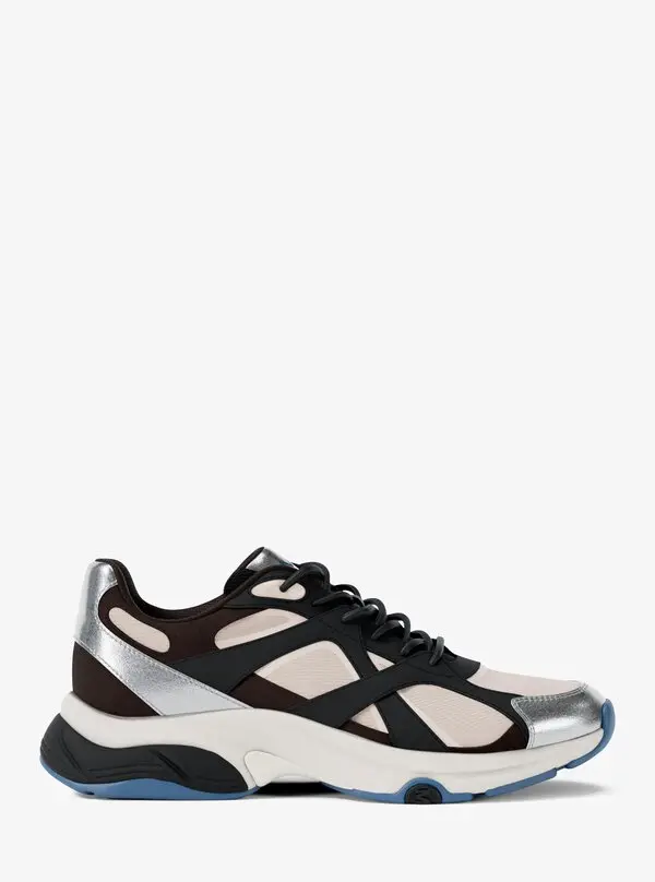 Michael Kors Leo Mixed-media Trainer - Brown