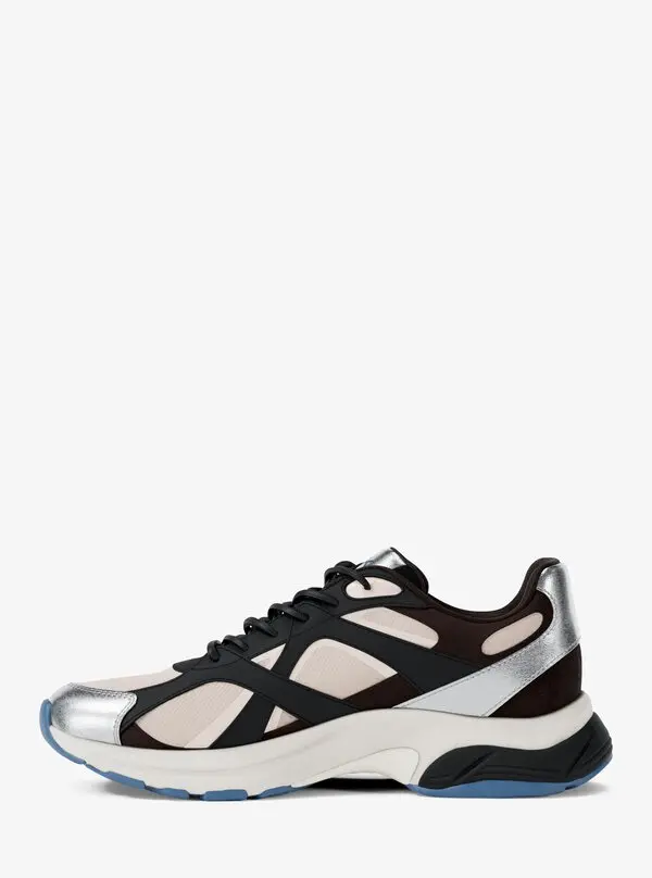 Michael Kors Leo Mixed-media Trainer - Brown