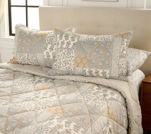 HOME REFLECTIONS Patchwork Comforter & Sham Set- Twin - One-color