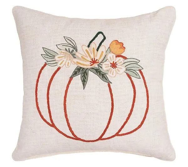 VALERIE PARR HILL 18' X 18' Autumn Botanical Pumpkin Throw Pillow Valerie - One-color