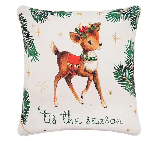 VALERIE PARR HILL 18 X 18 Vintage Reindeer Throw Pillow Valerie - One-color