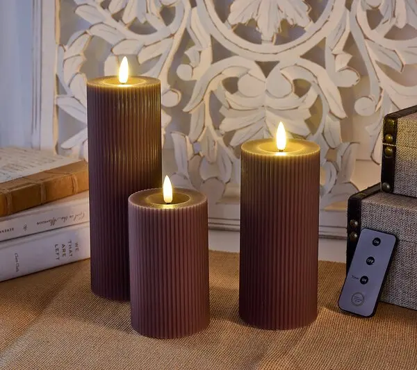 SIMPLY STUNNING BY JANINE GRAFF Simply Stunning S/3 Flameless Candles W/remote-janine - One-color
